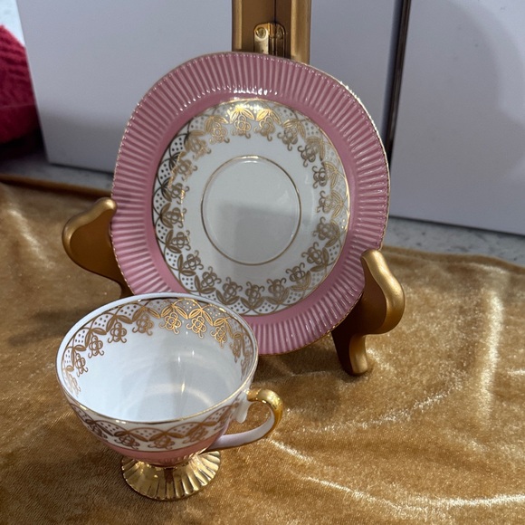 Grace | Kitchen | Grace Fine China Pink Gold Tea Cup Saucer Set | Poshmark